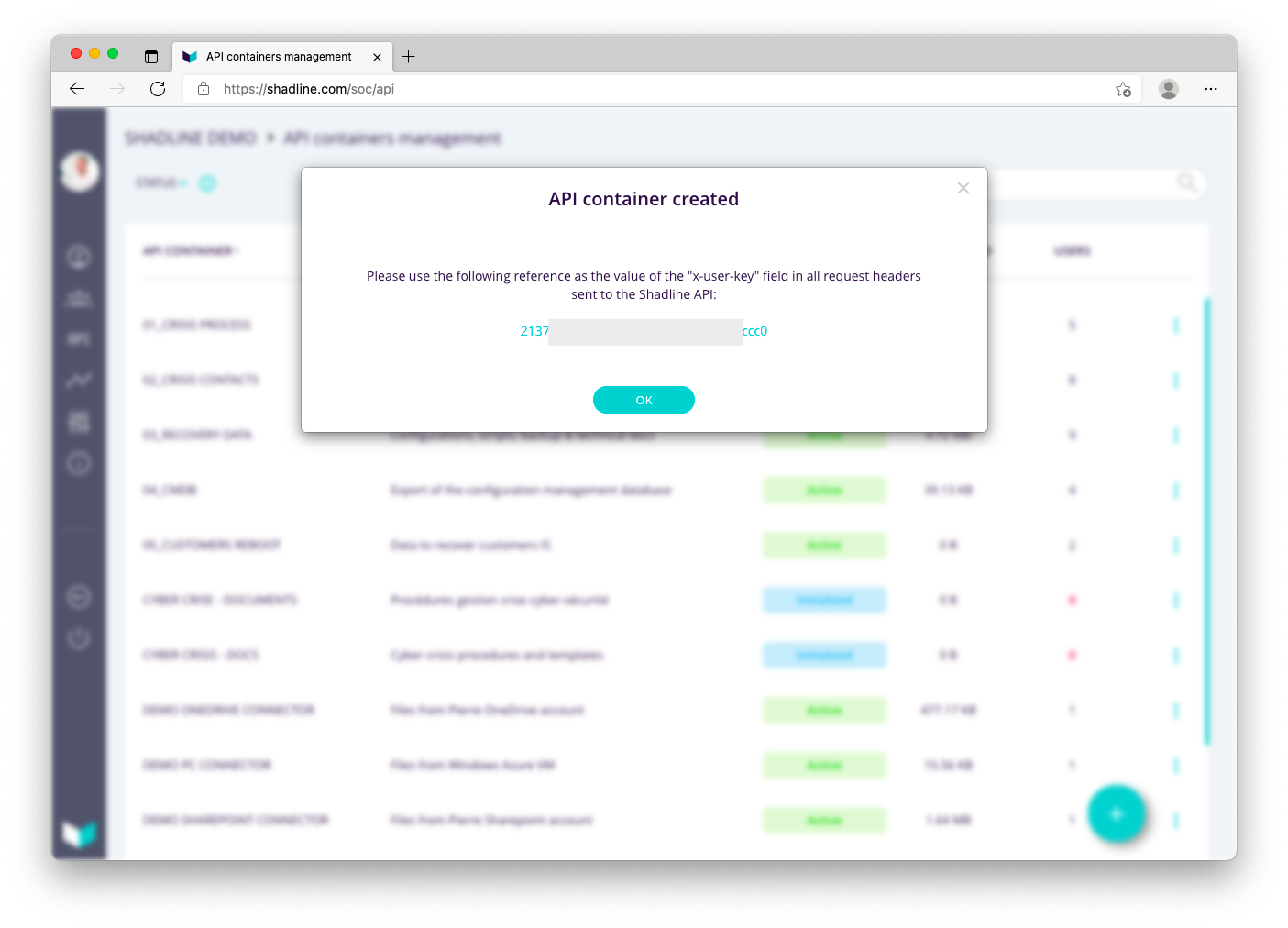 SHADLINE DOC - Admin guide