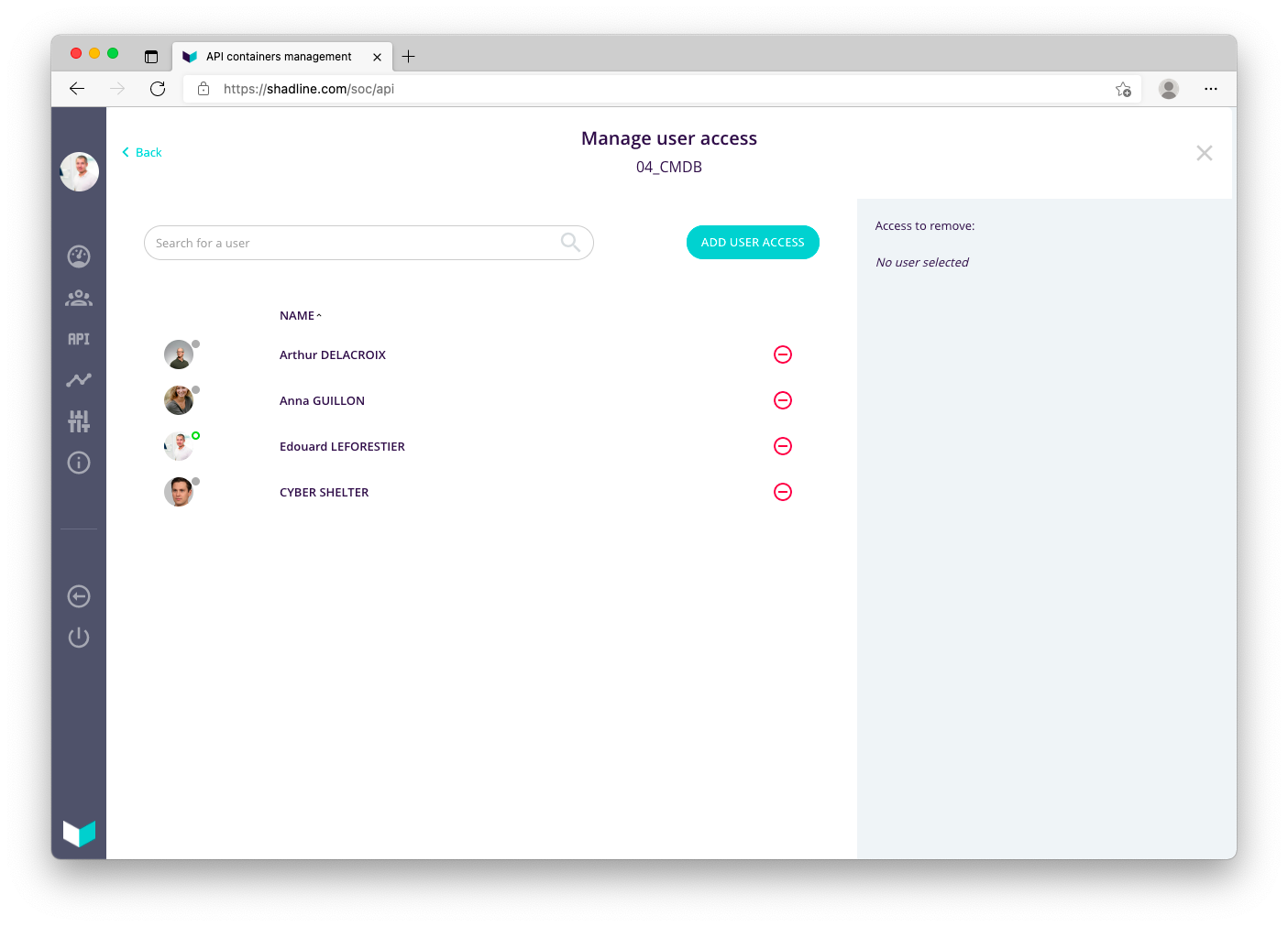 SHADLINE DOC - Admin guide