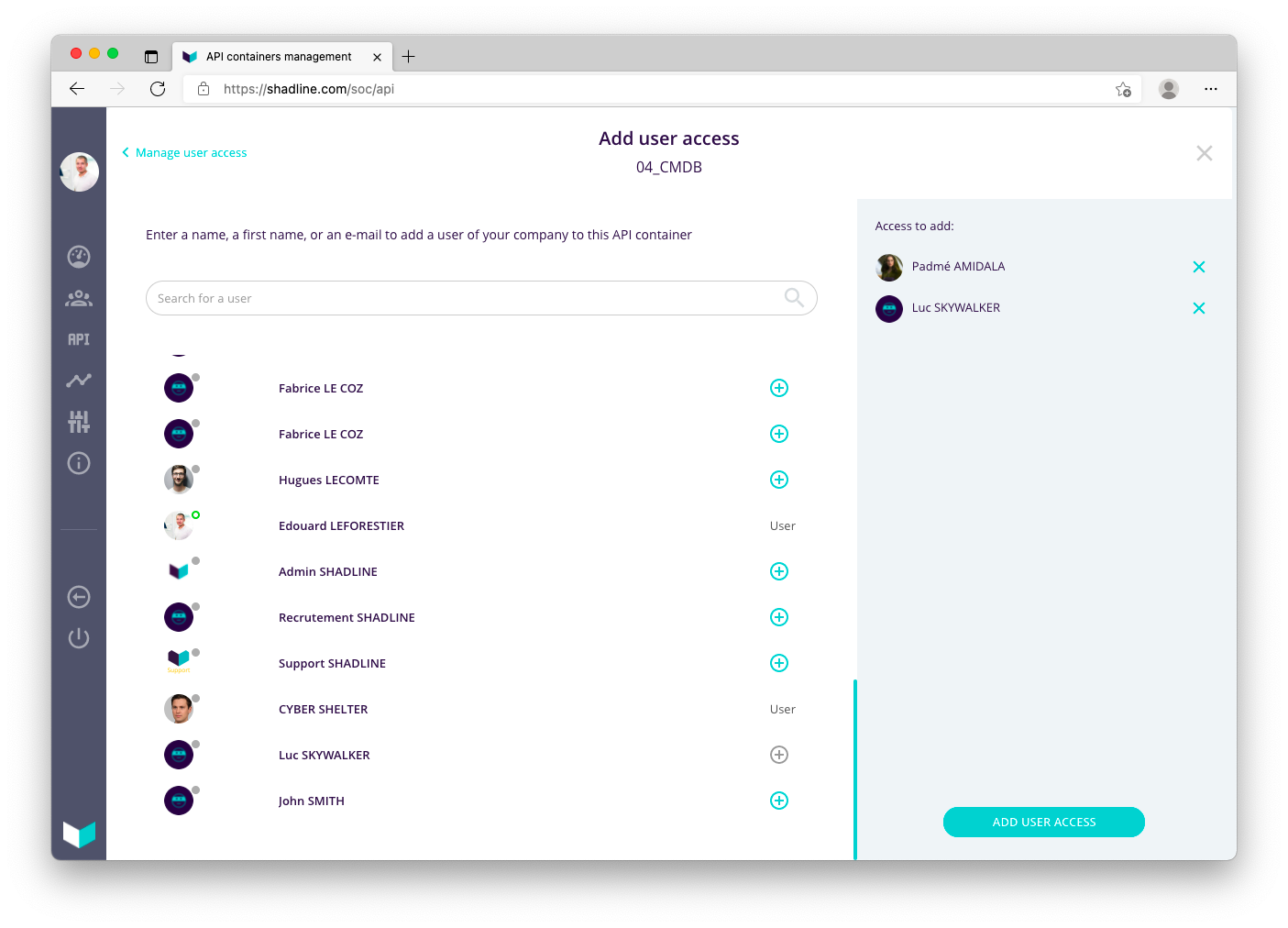 SHADLINE DOC - Admin guide