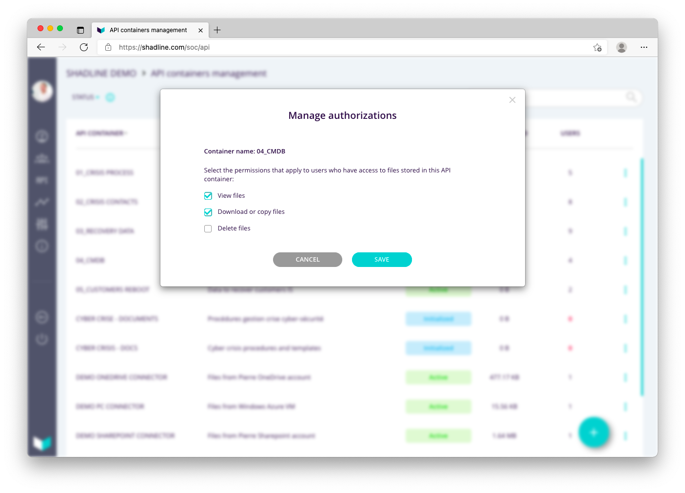 SHADLINE DOC - Admin guide