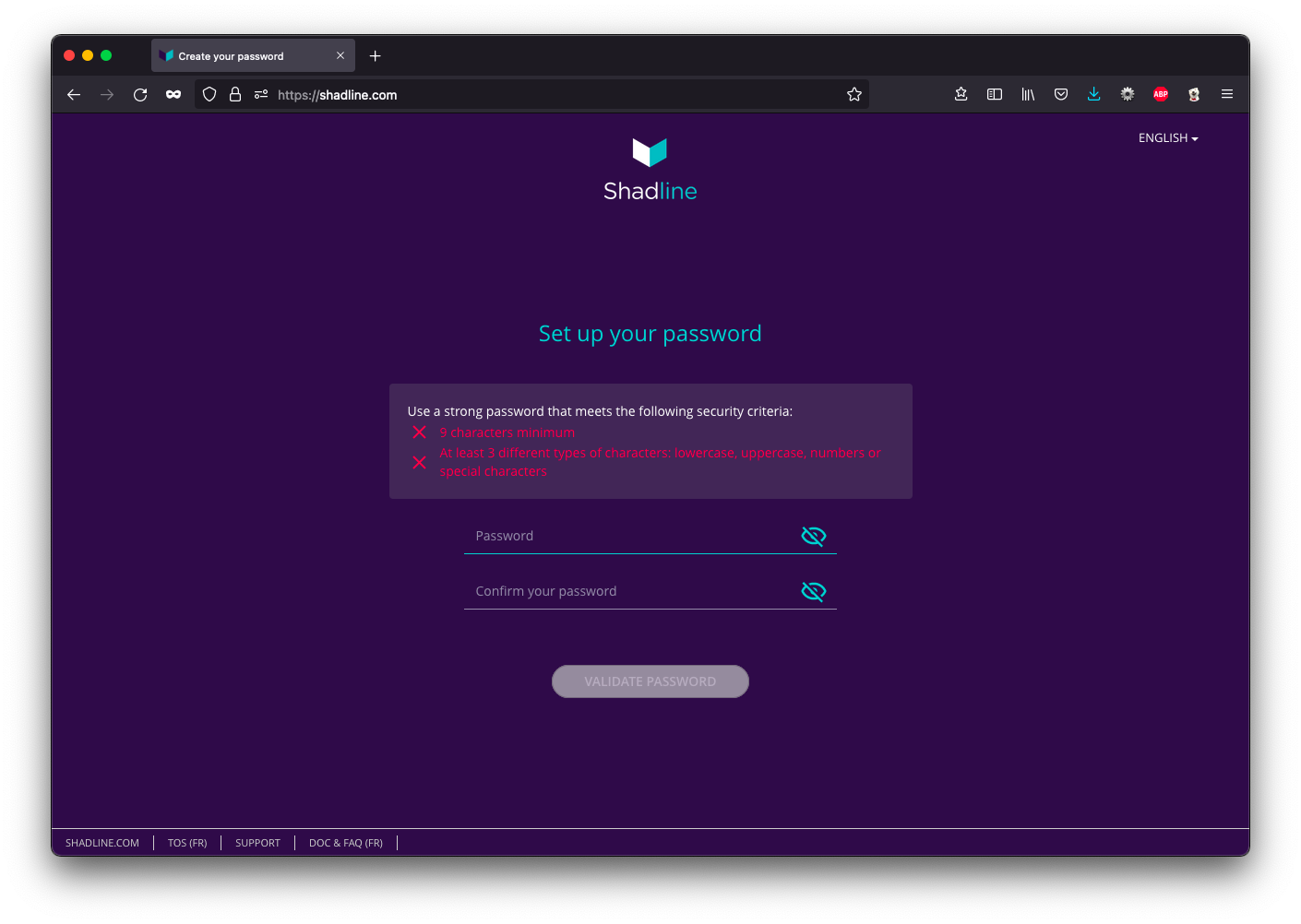 SHADLINE DOC - Admin guide